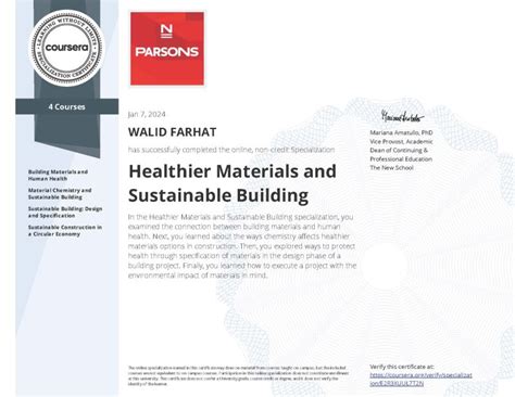 Healthier Materials And Sustainable Building Specialization Walid