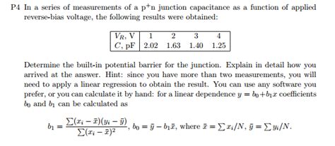 Solved In A Series Of Measurements Of A Pn Junction