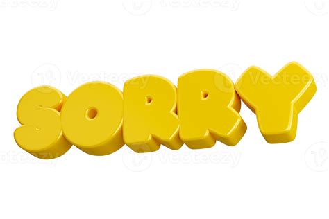 Sorry 3d Word Text 16458355 Png