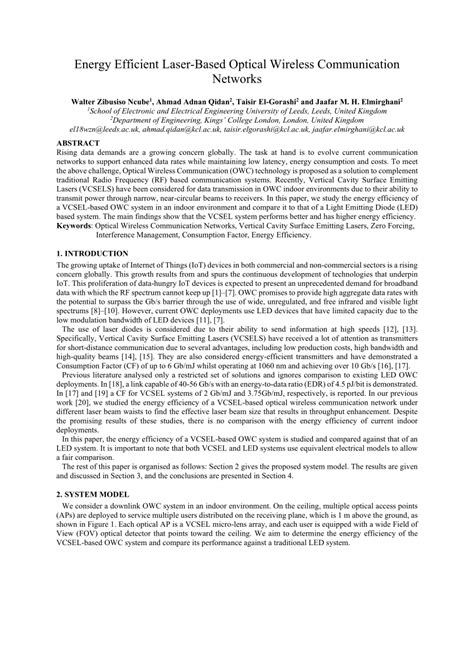 pdf energy efficient laser based optical wireless communication networks