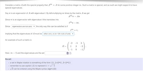 Solved Consider A Matrix A With The Special Property That