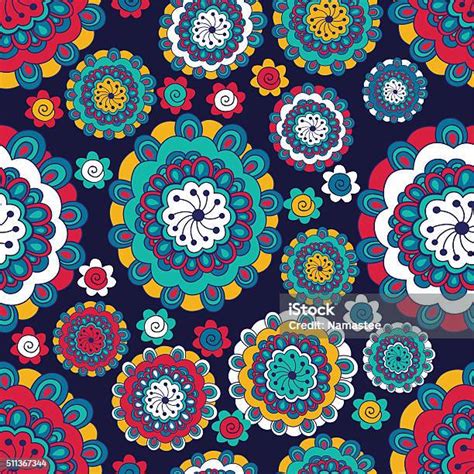 ベクトルの花模様 シームレスな質感ディテールの花の落書きイラスト イラストレーションのベクターアート素材や画像を多数ご用意