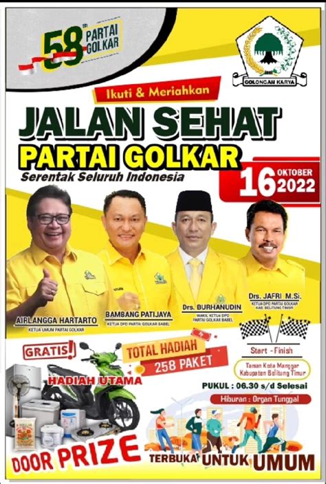 Pecah Rekor Muri Jalan Sehat Partai Golkar Di Pulau Belitung
