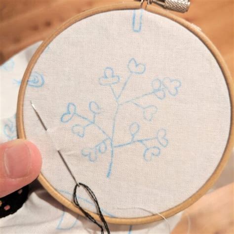 【ハート型の葉っぱの刺繍】北欧風の可愛い刺繍シリーズ ぬいぐるみうさぎの刺繍レッスンブログ