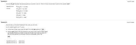 Solved Question 4 0 Out Of 7 Points Assume Intptr Has Been