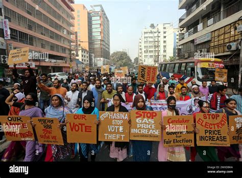 Dhaka Bangladesh February 3 2023 Activists Of The Gono Odhikar