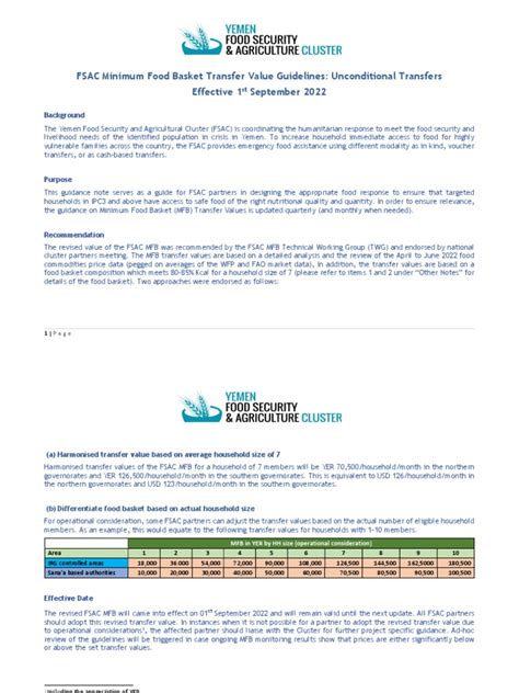 Fsac Revised Uct Guidelines 31082022 Pdf Food Security World Food