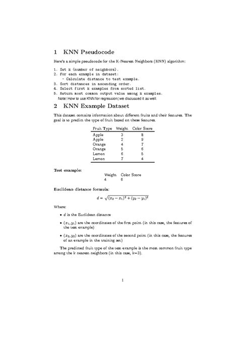 knn practice 1 1 knn pseudocode here s a simple pseudocode