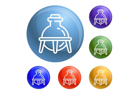 Glass Chemistry Flask Icons Set Vector Graphic By Nsit0108 · Creative