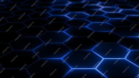Premium Photo 3d Rendering Of Abstract Futuristic Hexagonal Mesh With Light Effects