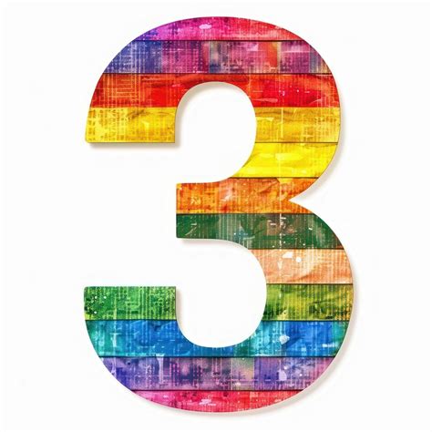 Rainbow Number 3 Pattern Font Premium Photo Illustration Rawpixel