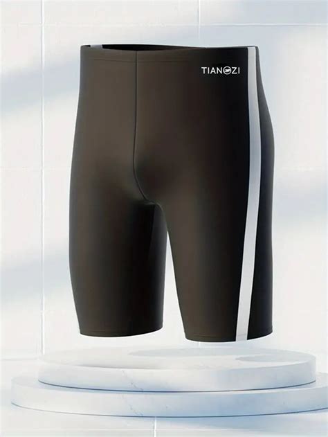 남성용 컬러 블록 수영 트렁크 레이싱 경쟁 훈련을 위한 캐주얼 하이 스트레치 통기성 탄성 허리 수영복 Temu