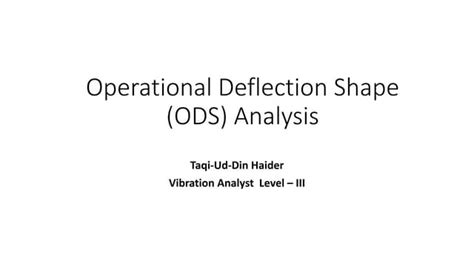 Ods Operational Deflection Shape Analysis When And Why Pptx