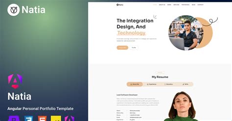 Natia Angular Personal Portfolio Template Site Templates Landing
