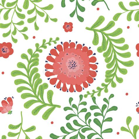 Elegance Seamless Pattern With Flowers Stock Vector Illustration Of