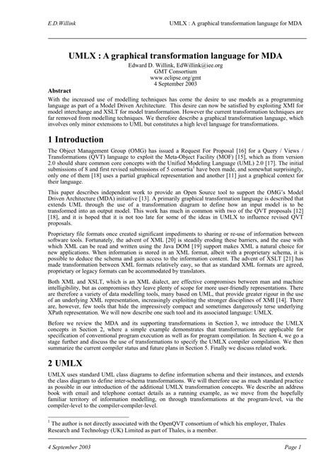 Pdf Umlx A Graphical Transformation Language For Mda