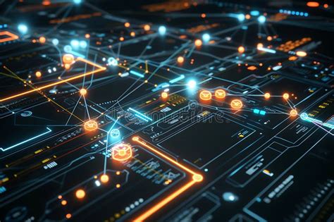 Futuristic Network Data Visualization Interface Stock Illustration Illustration Of Network