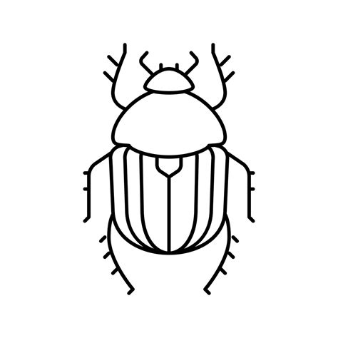 Scarab Bug Line Icon Vector Illustration Vector Art At Vecteezy