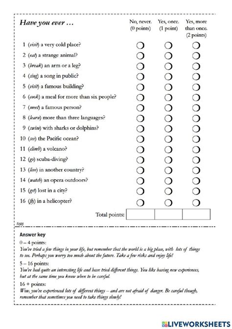 Present Perfect Speaking Worksheet English As A Second Language English As A Second Language
