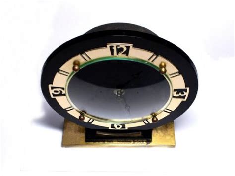 Art Deco English Glass Mantle Clock