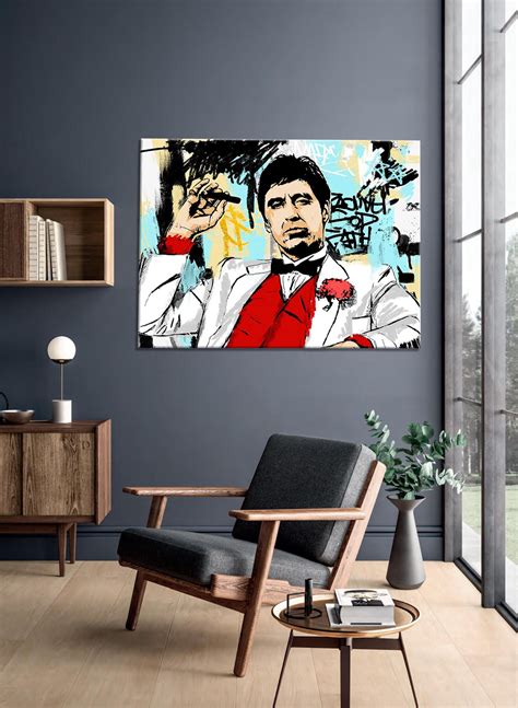 Scarface Canvas Wall Art Tony Montana Al Pacino Poster Etsy