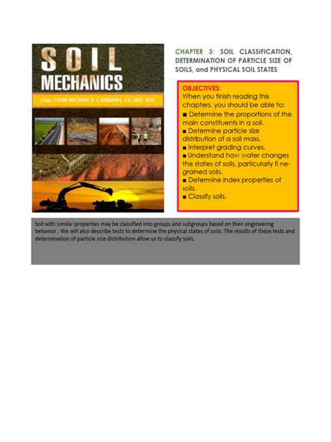 Chapter 3 Soil Classification Determination Of Particle Size Of Soils