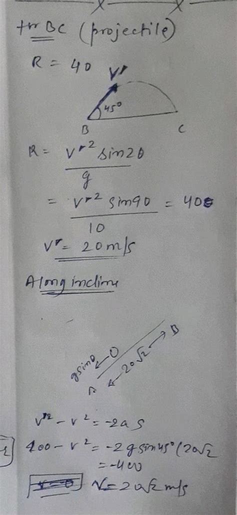 A Body Is Projected Up A Smooth Inclined Plane With Velocity V From The Point A As Shown In The