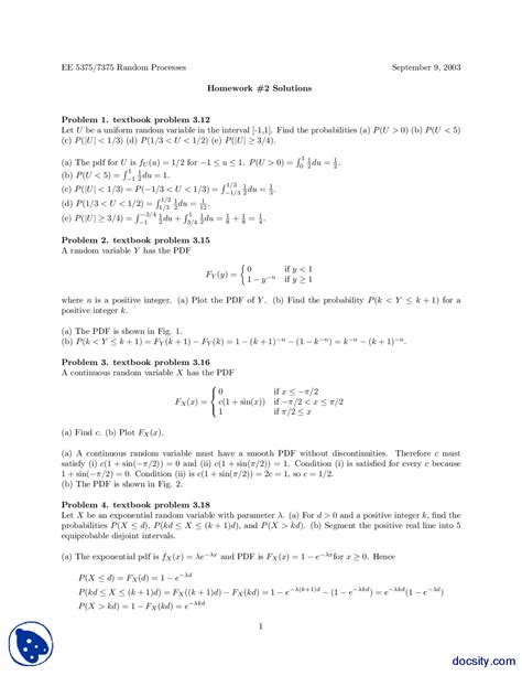 Random Variable Part 4 Probability And Statistics Assignment Solution
