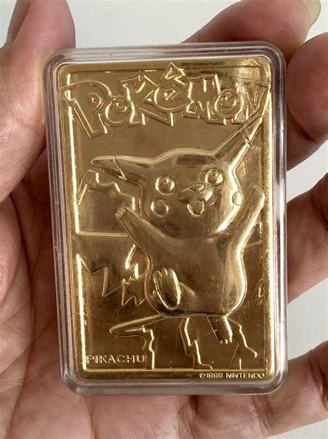 Pokemon 23K Gold Plated Trading Collectible Card Pikachu 1999 Hobbies