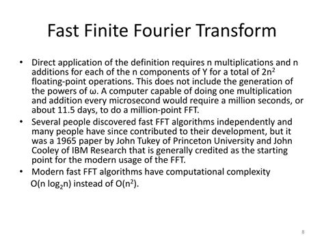 Ppt Fast Finite Fourier Transforms Ffts Powerpoint Presentation