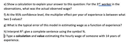 Solved Interpretation Of Excel Regression Output At A