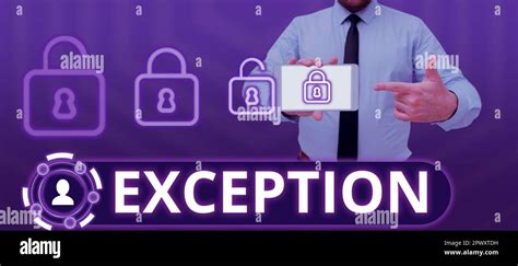 Writing Displaying Text Exception Word Written On Person Or Thing That Is Excluded From General