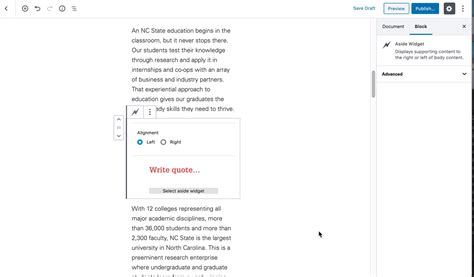Aside Widget Block Web Platforms And Documentation