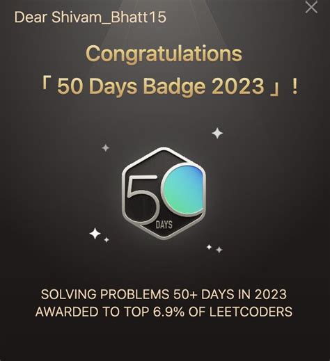 Shivam Bhatt On Linkedin Codingjourney Leetcode Achievementunlocked