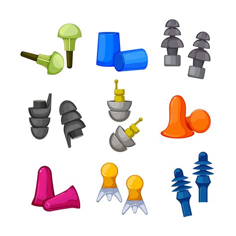 Earplugs Noise Set Cartoon Vector Illustration 17588010 Vector Art At