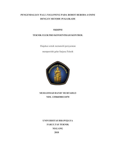 Pdf Pengendalian Wall Following Pada Robot Beroda 4 Repositoryubac