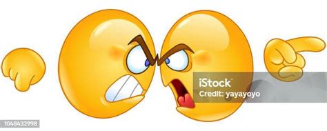 이모티콘 논쟁 유머에 대한 스톡 벡터 아트 및 기타 이미지 유머 충돌 개념 2명 Istock