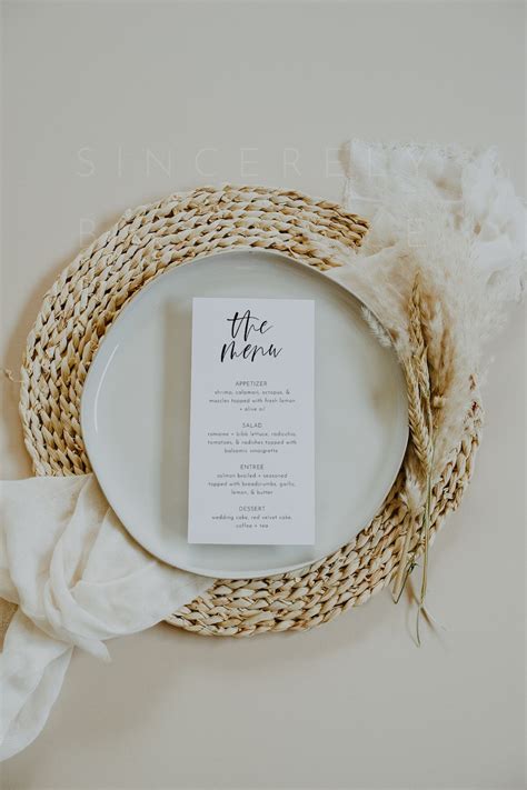Simple Clean Menu Template Instant Download Modern Menu Editable