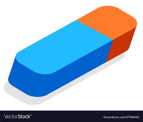 Eraser Or Erasing Tool School Stationery Supply Vector Image