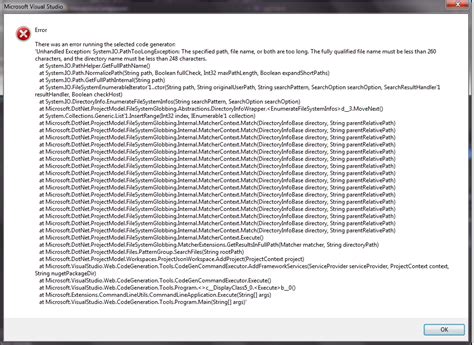 Entity Framework 6 PathTooLongException While Creating New