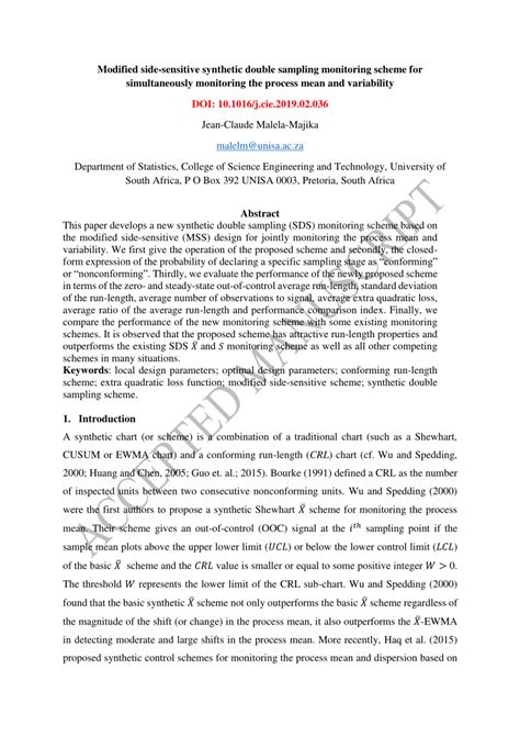 (PDF) Modified side-sensitive synthetic double sampling monitoring scheme for simultaneously ...