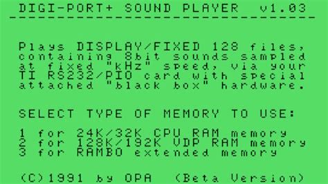RELEASE Digi Port Audio Byte Sound Player V1 03 BETA By OPA WHTech