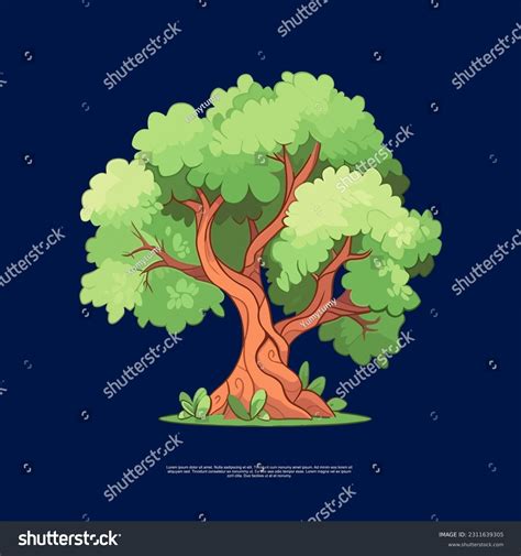 Old Tree Asset Vector Art Illustrations Stock Vector Royalty Free
