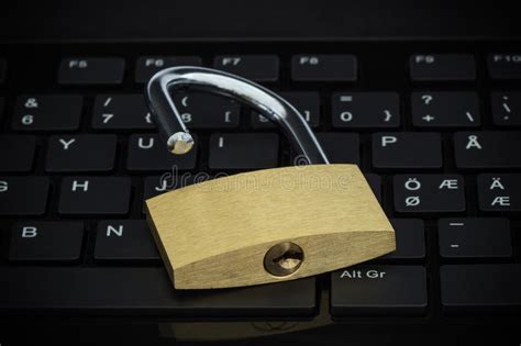 Close Up Of A Padlock On A Computer Keyboard Stock Image Image Of Crime Lock 56964023