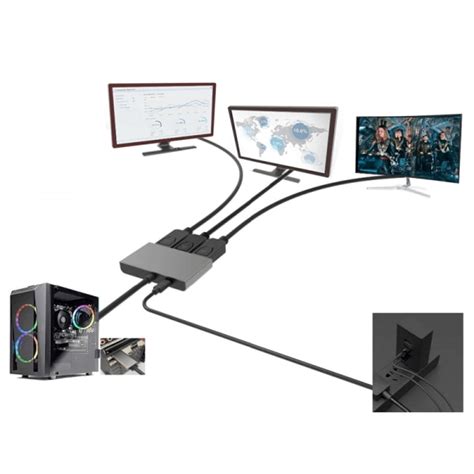hub multi monitor splitter displayport 1 4 1in 3out 8k 60hz pentru