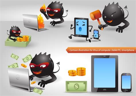 Premium Vector Virus Computer Character Set