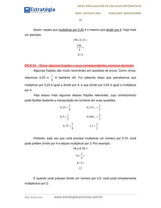 Dicas para agilizar os cálculos matemáticos parte1 PDF
