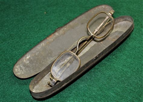 Original Cased Pair Of Civil War Soldiers Eyeglasses Yankee Rebel