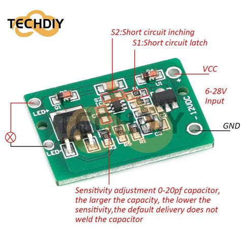 12v Capacitive Touch Switch Sensor Module Push Button Touching Key