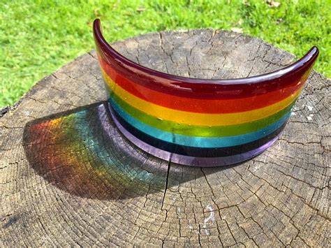 Rainbow Curvefused Glassmini Candle Shieldrainbow Bridge Ginger